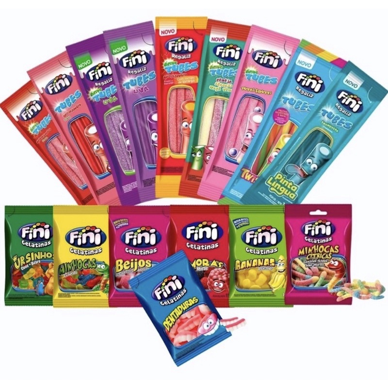 Fini Bala De Goma Tubes 15g Sabores Diversos