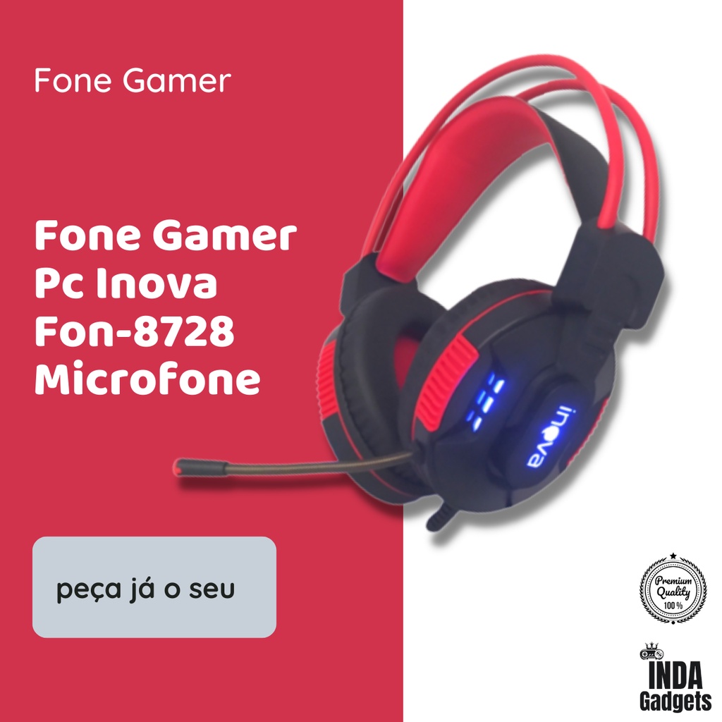Fone De Ouvido p/ Jogos Headset Gamer Inova Fon 8639 | Shopee Brasil ...