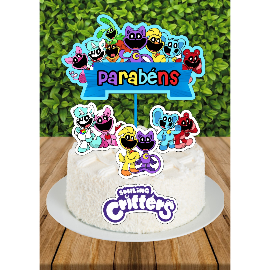 Topo De Bolo Topper De Bolo Smiling Critters Poppy Playtime 3😊 Confira ...